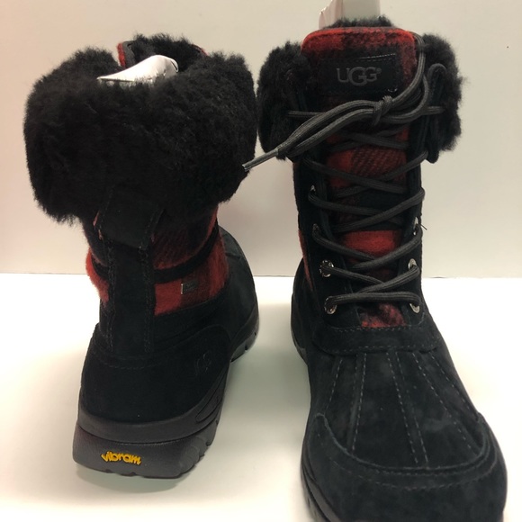 UGG | Shoes | New Ugg Butte Redwood Boots Black Red Plaid | Poshmark